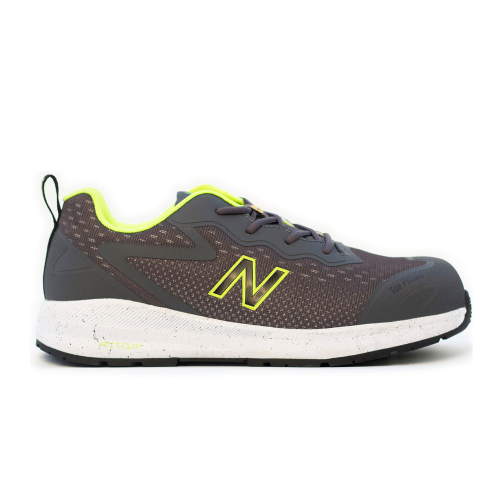 NEW BALANCE LOGIC SHOES - GREY/LIME - MIDLOGI | TRADIES WORKWEAR