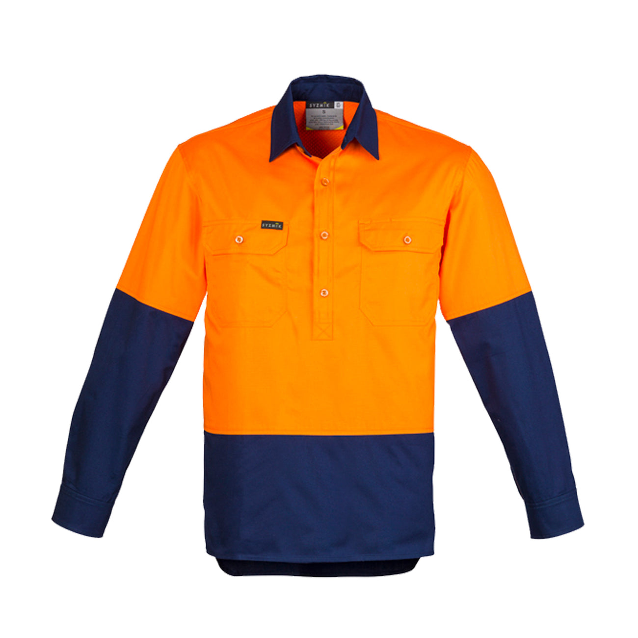 HI VIS CLOSED FRONT SHIRT - MENS - ZW560