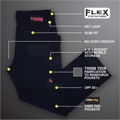 TRADIE LADIES FLEX CARGO PANT - WJ3340SE | TRADIES WORKWEAR SHOP